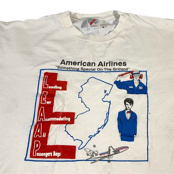 American Vintage | Shirts | Vintage 9s American Airlines New Jersey New York City Flying Usa T ...